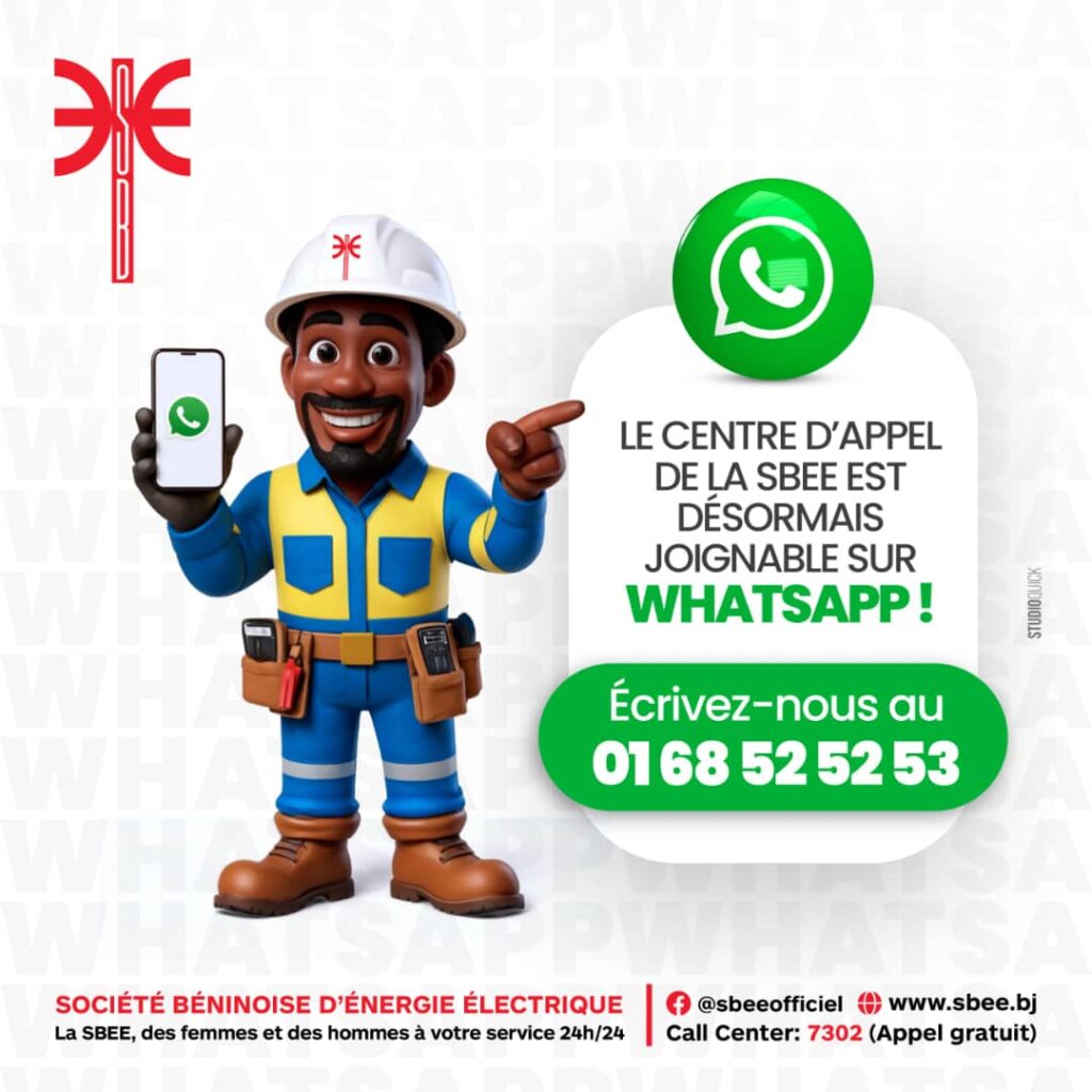 Service de proximité : La SBEE lance un centre d’appel via WhatsApp ...